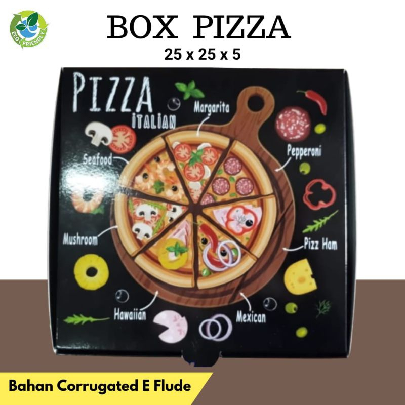 Jual (CKS) Dus Pizza / Box Pizza Hitam Motif Ukuran 25cm | Shopee Indonesia
