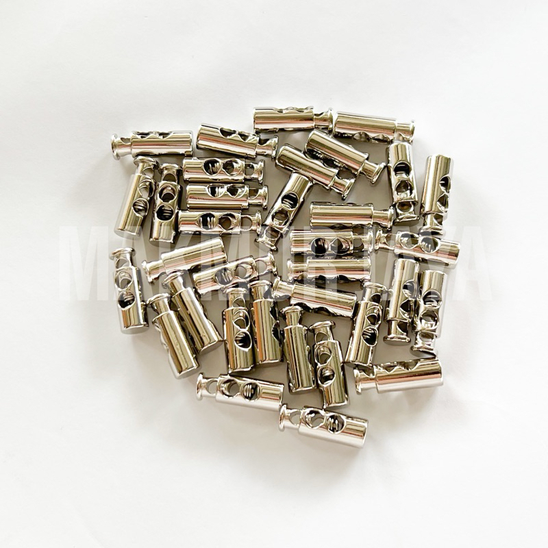 Jual Stopper Tali Jaket Premium 2 Lubang / Botol Bambu Silver Nikel ...