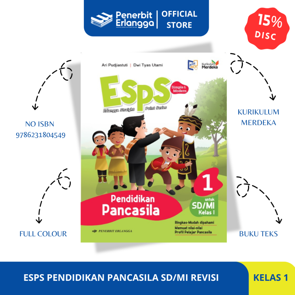 Jual ESPS PENDIDIKAN PANCASILA REVISI SD/MI KELAS 1 - KURIKULUM MERDEKA - ERLANGGA | Shopee ...