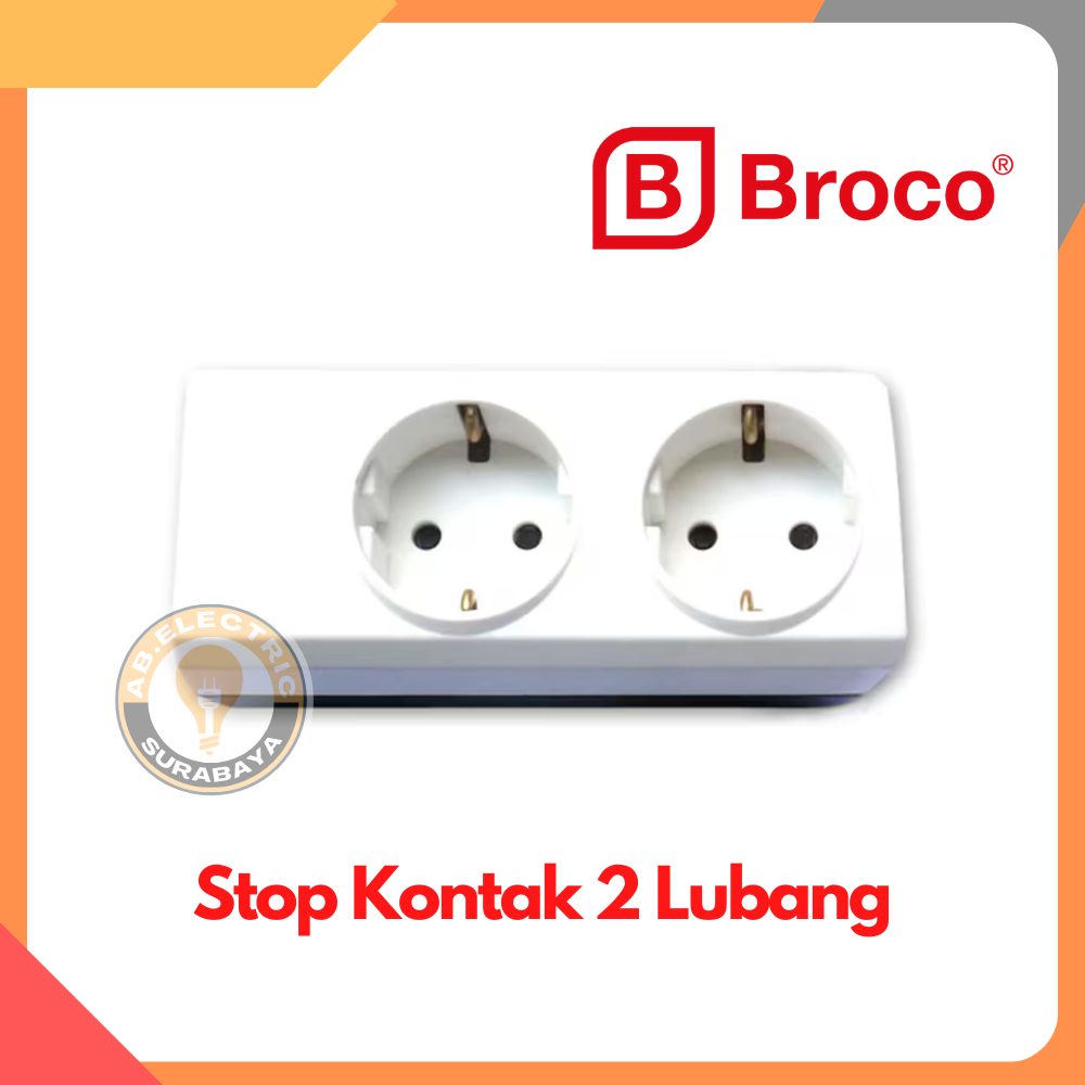 Jual Broco Stop Kontak 2 Lubang Putih (15321) Colokan Broco 2 Lubang ...