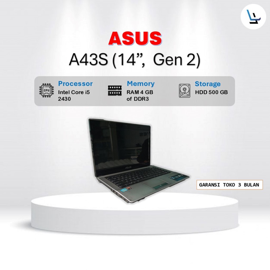 Jual Laptop Asus A43S Gaming Core i5 RAM 4 GB AMD Radeon Second ...