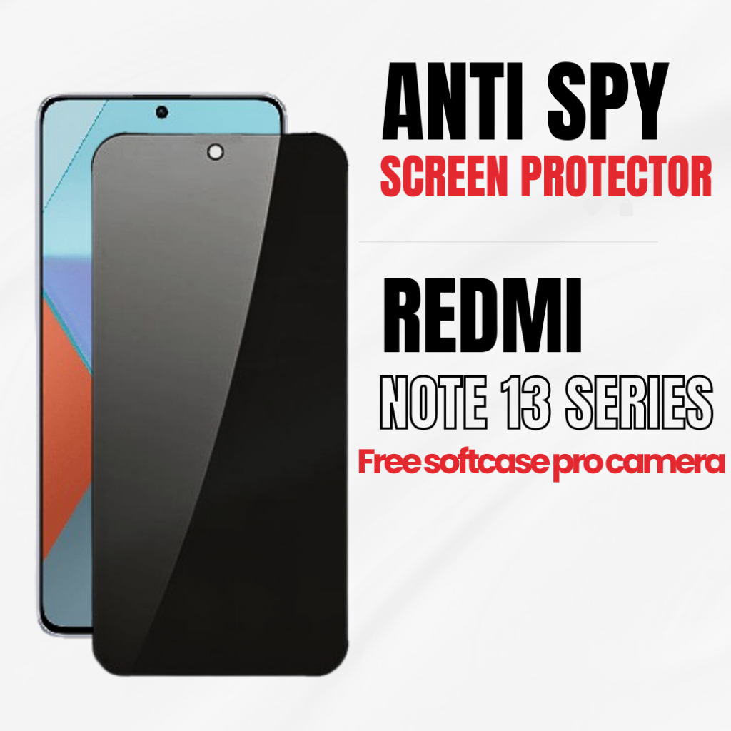 Jual Tempered Glass Anti Spy Redmi Note 13 135g 13 pro 5g Full Cover - Beli 1 Dapat 2 | Shopee ...