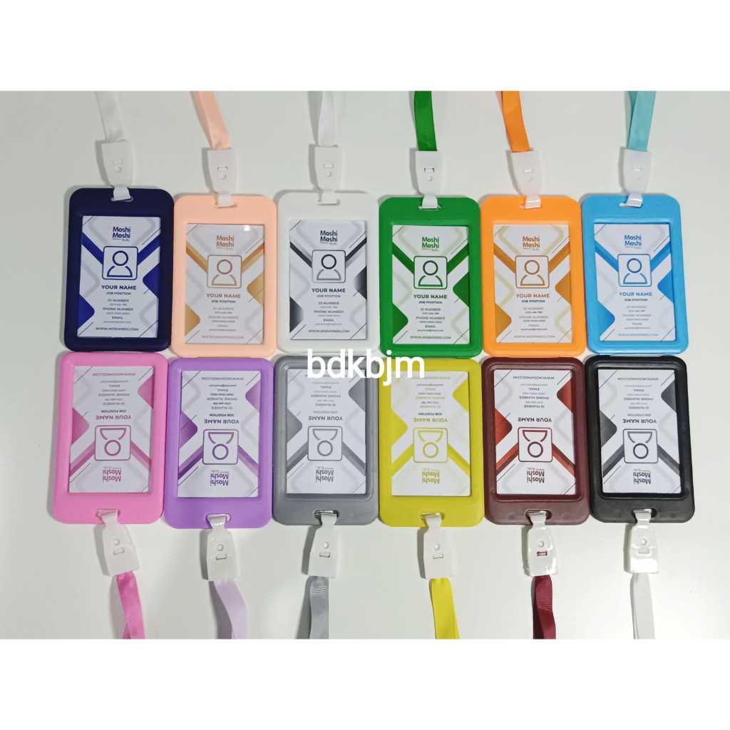 Jual CARD ID TALI 1 SET 2 sisi | NAME TAG + TALI soft dark | ID CARD ...
