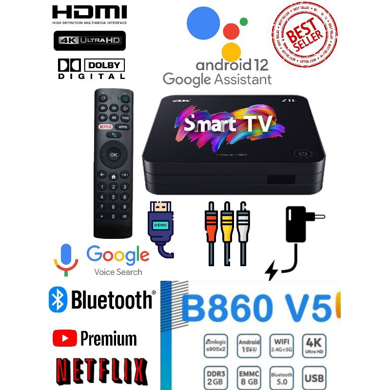 Jual STB ANDROID 12 REMOTE VOICE SIAP PAKE | Shopee Indonesia