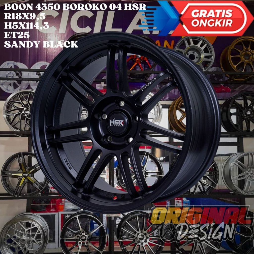 Jual Velg Mobil Ring 18 HSR BOON R18 LEBAR 9,5 LOBANG BAUT 5 ET25 SANDY BLACK | Shopee Indonesia