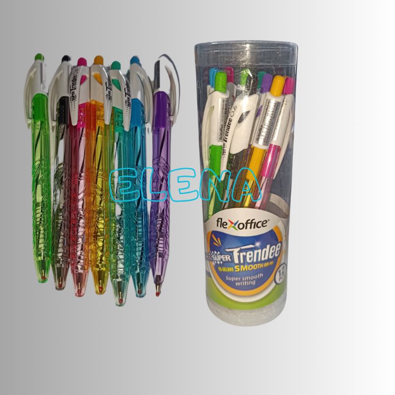 Jual pulpen trendee flexoffice 0.6mm/ pen tiktek warna warni/ pen tinta ...