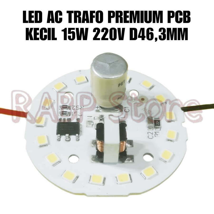 Jual PCB LED AC TRAFO 15W 220V PREMIUM UKURAN PCB KECIL DIAMETER 46,3MM ...