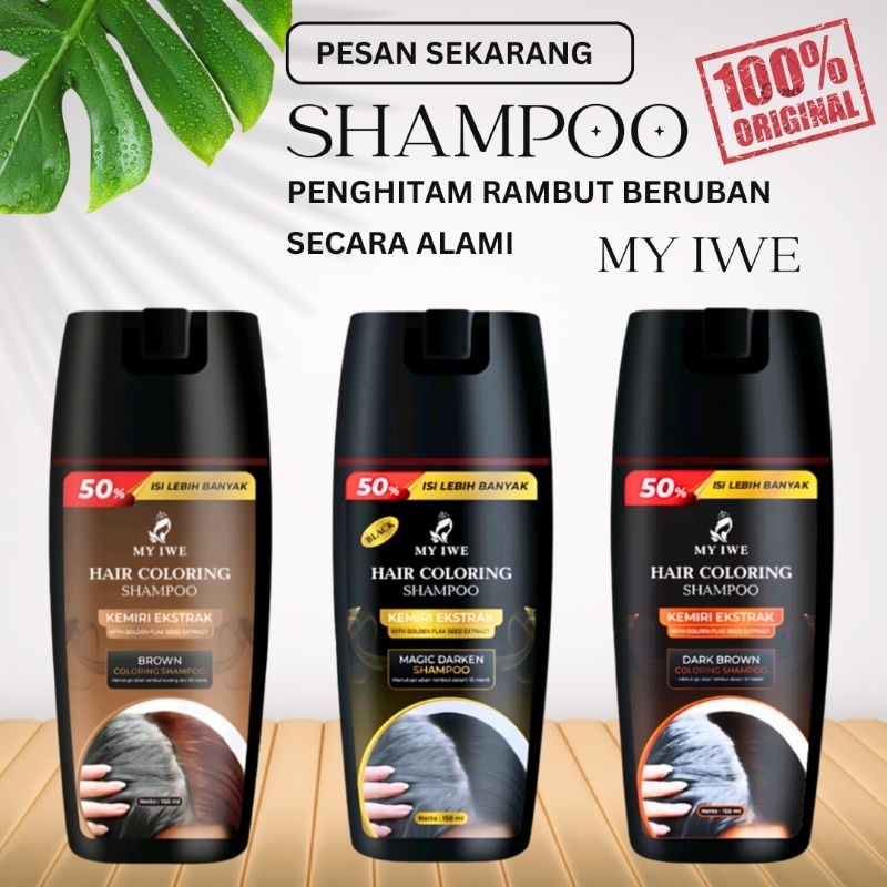 Jual My Iwe Hair Coloring Shampoo Penghitam Rambut Uban Permanen 150ml ...
