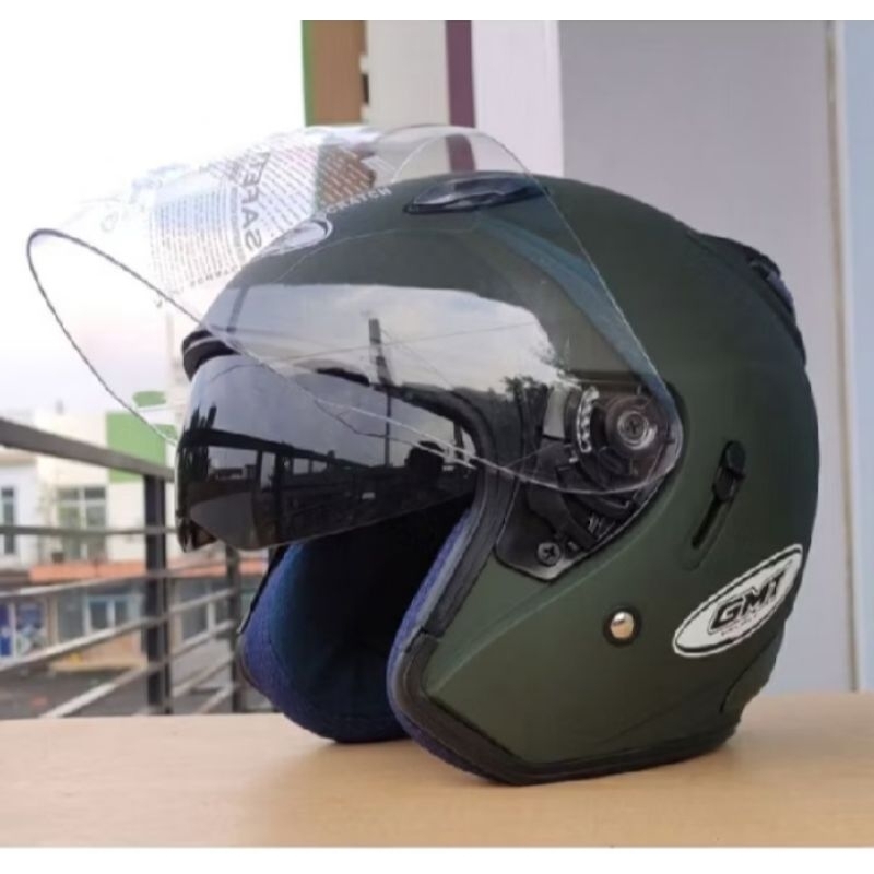Jual HELM HALF FACE GMT DOUBLE VISOR ORIGINAL HELM CENTRO HELM SNI ...