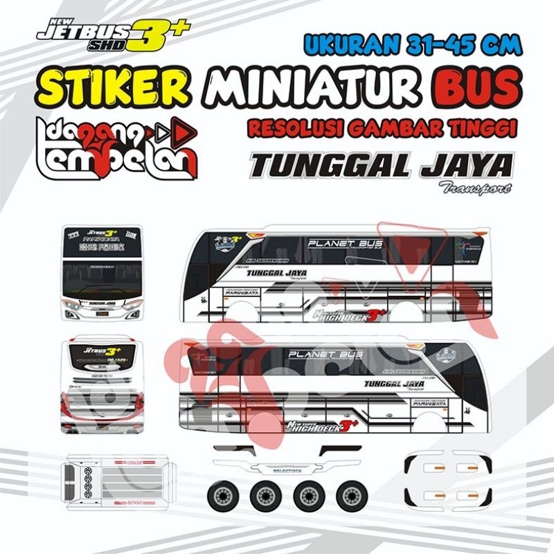 Jual STIKER MINIATUR BUS BASURI VIRAL KIDS PANDA JB3-tuan muda jb3 ...