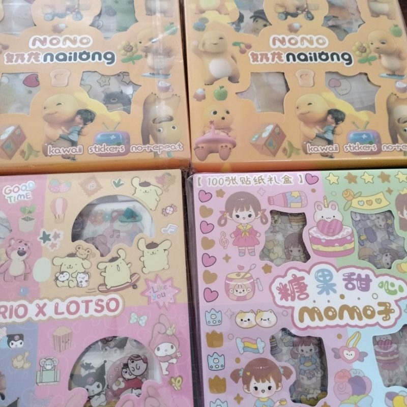 Jual Sticker Korea Box isi 100 lembar waterproof - Stiker karakter momo ...