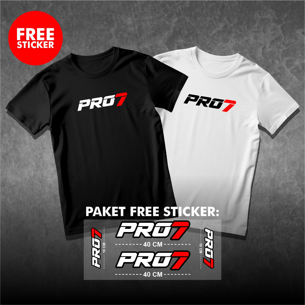 Jual ( Gratis Stiker ) Kaos Pro 7 Hitam Putih Simple - Tshirt Pro7 ...