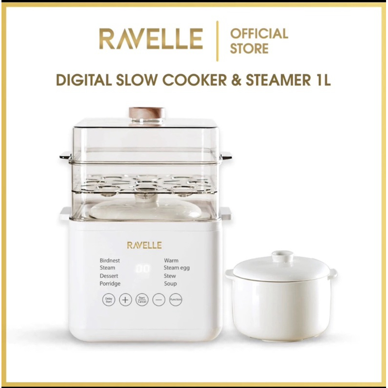 Jual Ravelle Slow Cooker & Steamer 1L Low Watt / Multicooker | Shopee ...