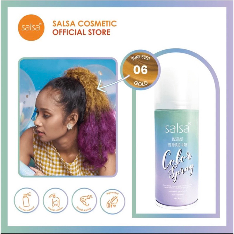 Jual Salsa Instant Mermaid Hair Color Spray || color spray yang secara ...