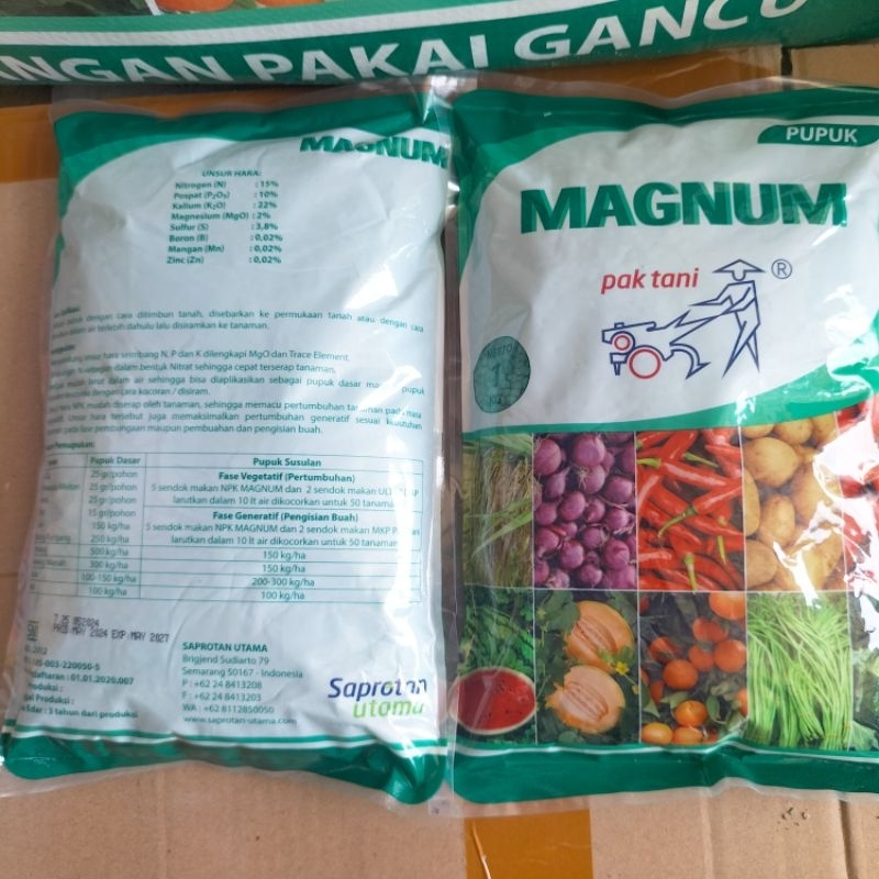 Jual Pupuk Magnum / Grower 1 Kg NPK 15- 10 - 22 Pupuk Pak Tani Kemasan ...