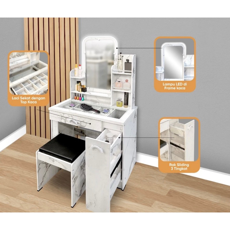 Jual Meja Rias MR 1880 Marble | Shopee Indonesia
