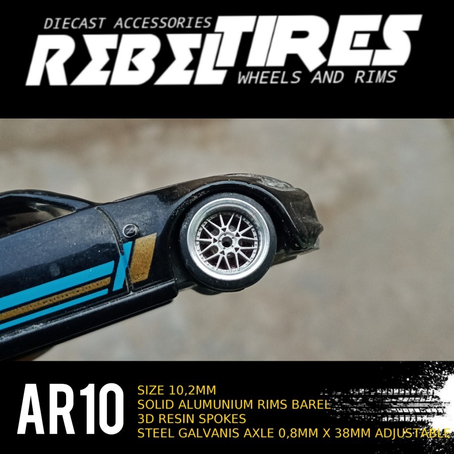 Jual Ban Karet AR10 10mm Diecast 64 Rebel Tires FULL ALOY 10mm ...