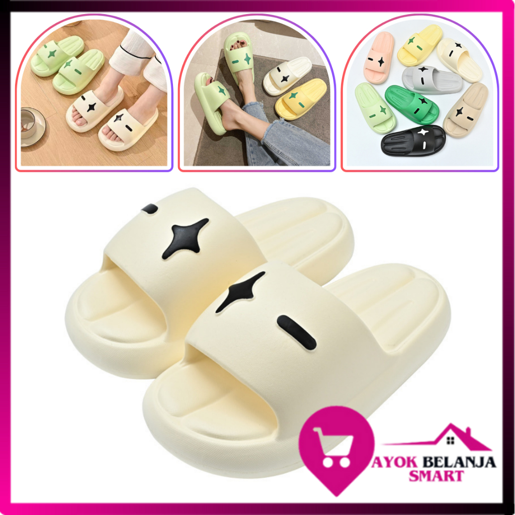 Jual ABS Sandal Wanita Kekinian Anti Slip 6728 Logo Plus Minus t Sendal ...