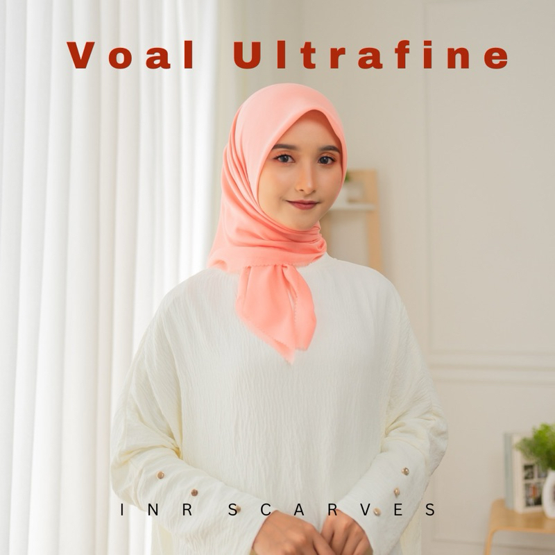 Jual INR Hijab Voal Ultrafine Premium Segi Empat Polos Kerudung Basic Finishing Lasser Cut ...