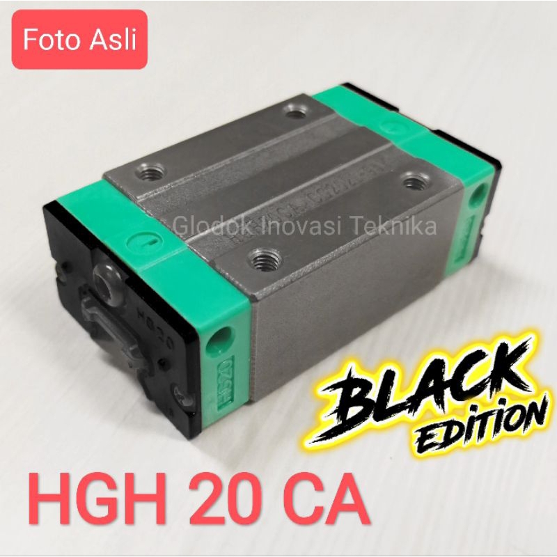 Jual linear guide bearing sliding blok hgh 20 hgh20 hg20 20mm hgh20ca block slider - HITAM BLACK ...