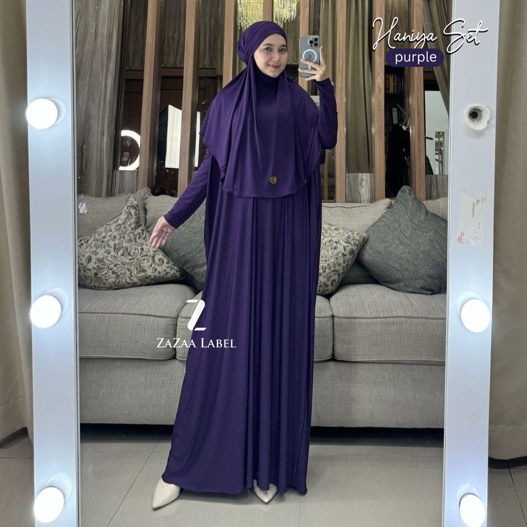 Jual Zazaa Label-Haniya jersey abaya set hijab batwing casual wanita busui polos | Shopee Indonesia