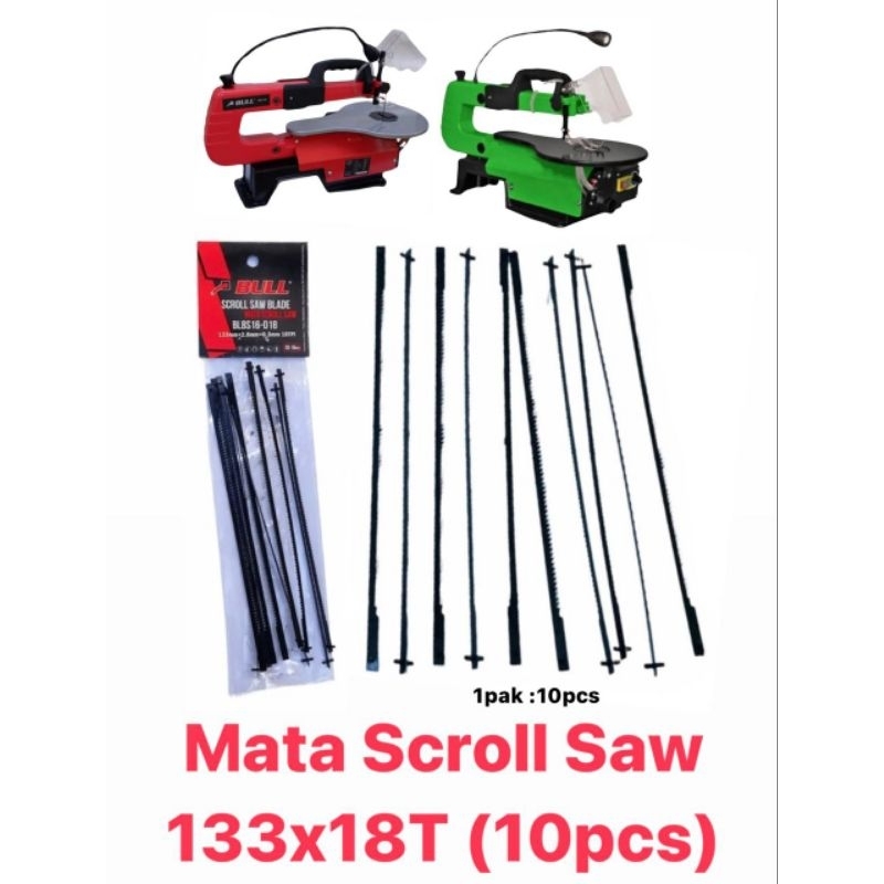 Jual BULL Mata Gergaji Scrol Saw 18 tpi Pake PIN isi 10pc | Shopee ...