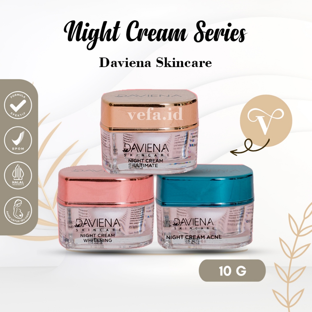 Jual Daviena Skincare Night Cream Gold Series Glowing Series Acne ...