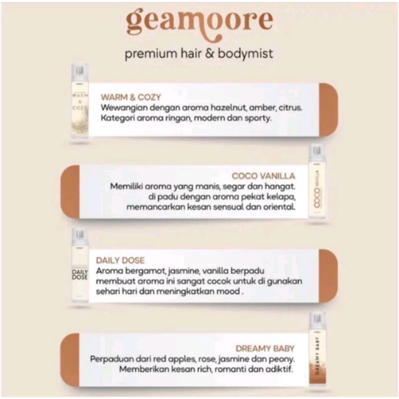 Jual Geamoore parfum hair and body mist 275ml | Shopee Indonesia