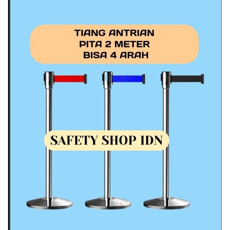 Jual Tiang Antrian Stainless 2 meter 4 arah / Tiang Antrian Stainless ...