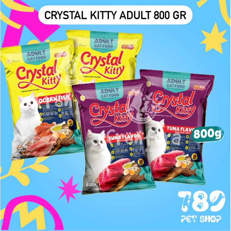 Jual Makanan Kucing CRYSTAL KITTY ADULT 800gr | Shopee Indonesia
