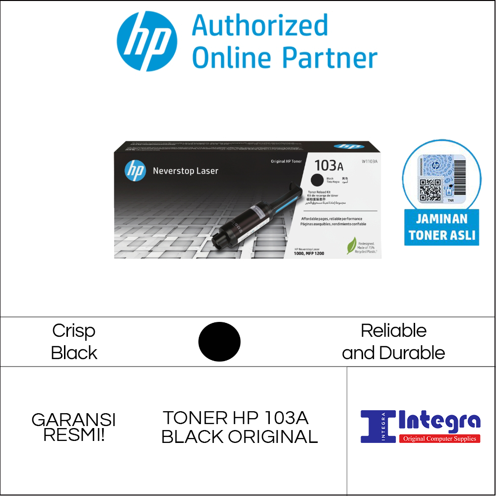 Jual HP 103A | 103 A Blk Neverstop Toner Reload Kit ( W1103A ) for ...