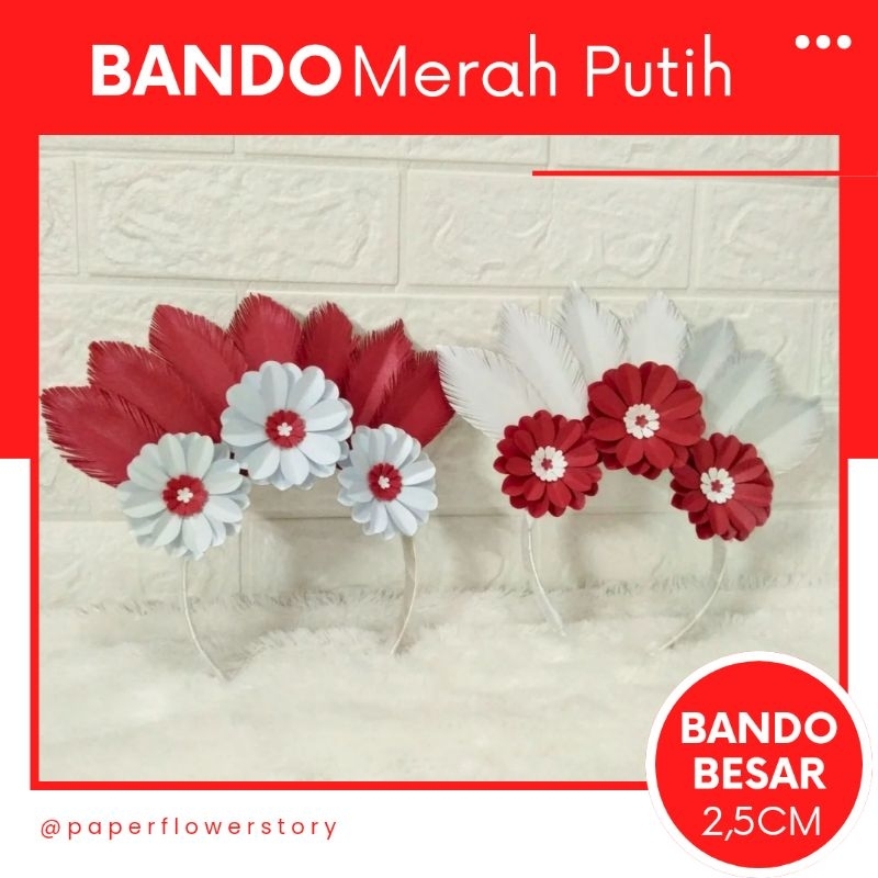 Jual Bando Merah Putih Kemerdekaan aksesoris 17an karnaval bando besar ...