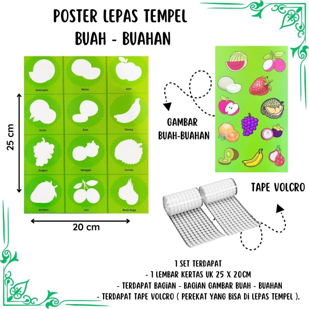 Jual Poster Interaktif - Poster Lepas Tempel Buah Buahan - Mainan ... Jual Poster Interaktif - Poster Lepas Tempel Buah Buahan - Mainan ...
