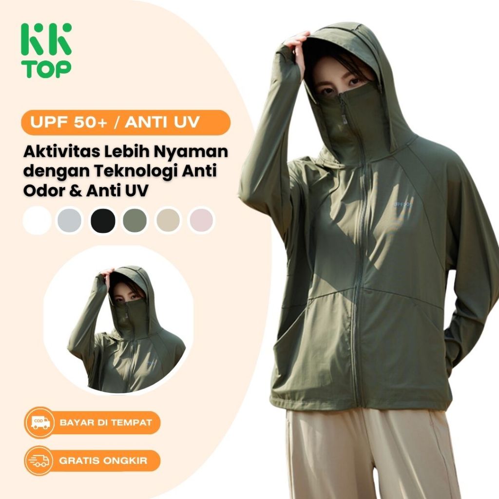 Jual KKTOP Jaket Anti UV Wanita Lengan Panjang Jaket Olahraga Pelindung Matahari Premium UPF 50 ...