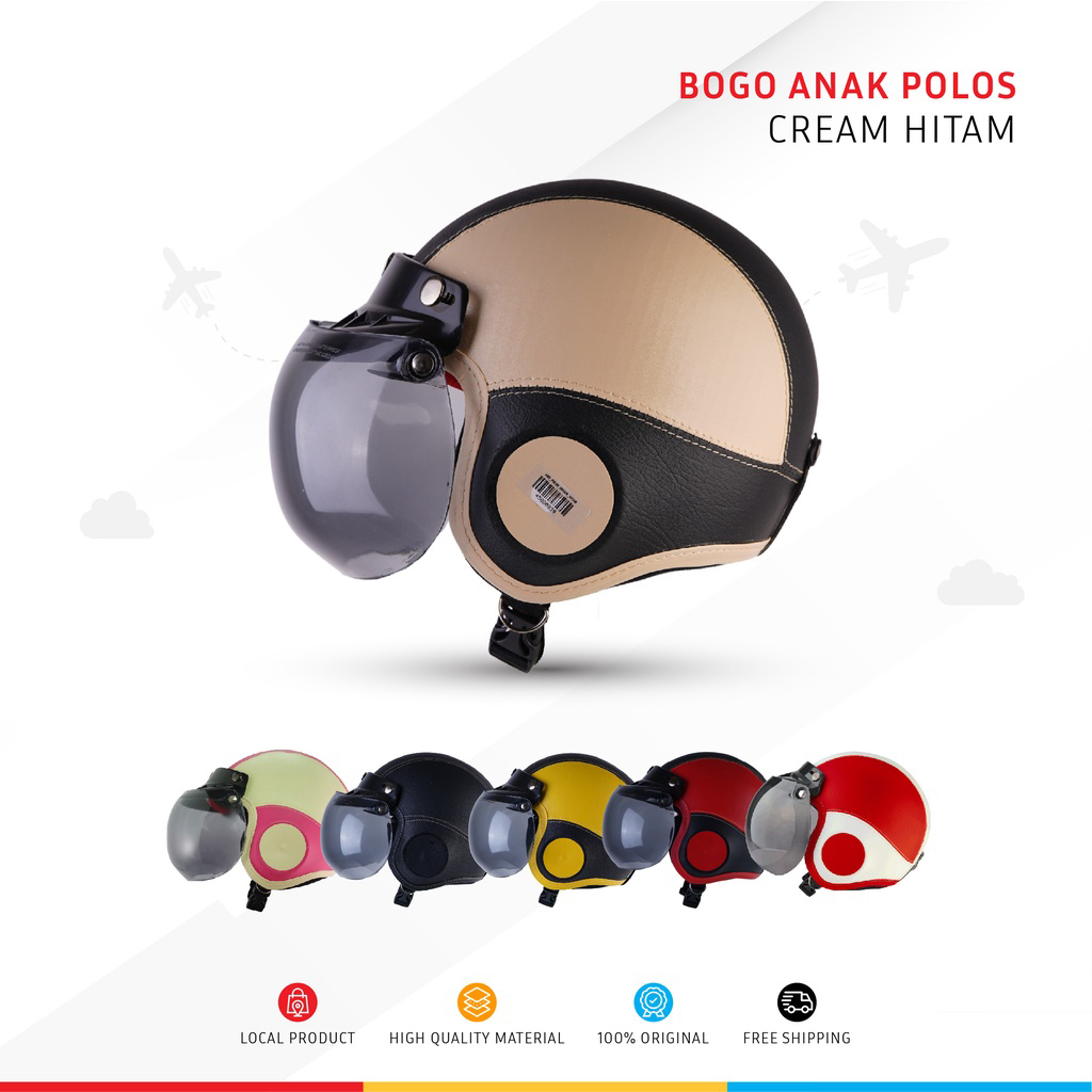 Jual HELM BOGO ANAK RETRO USIA 2 3 4 5 6 7 TAHUN PEREMPUAN LAKI LAKI BERANEKA WARNA PILIHAN ...