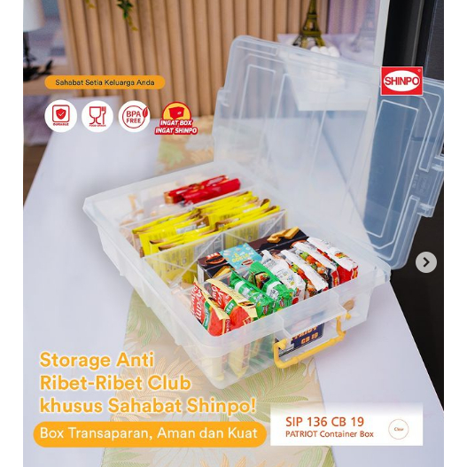 Jual Kotak Container Box Patriot 19 Liter CB 19 136 Shinpo (4 Sekat ...