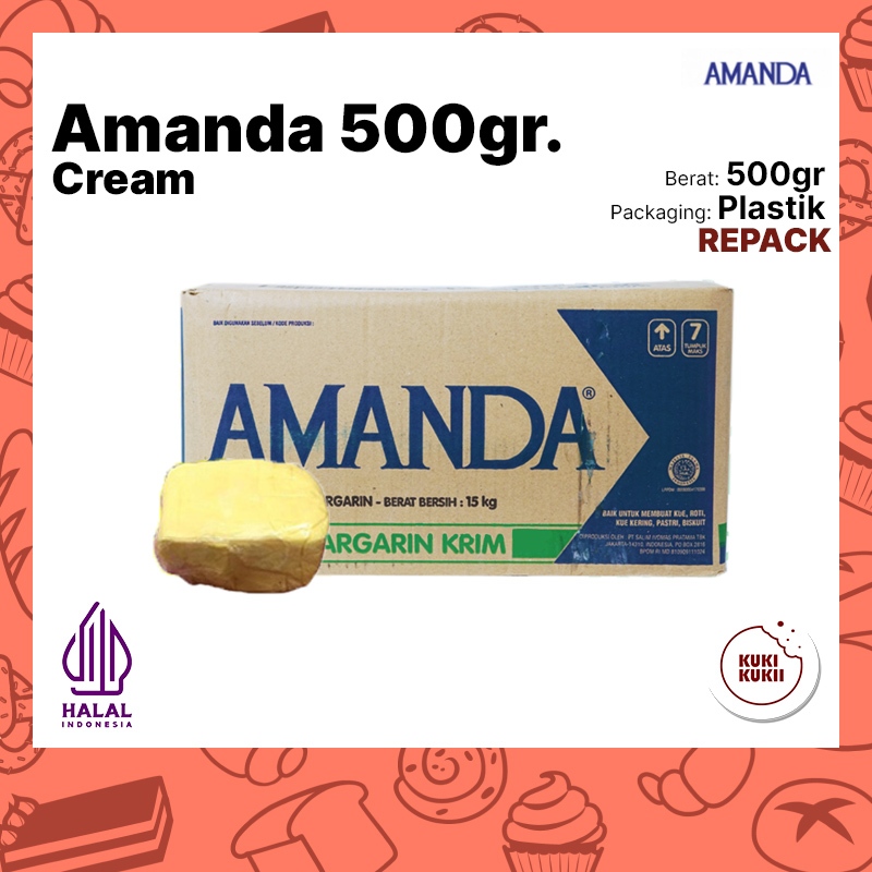 Jual Amanda Margarine CREAM 500gr REPACK | Mentega KILOAN Amanda Cream ...
