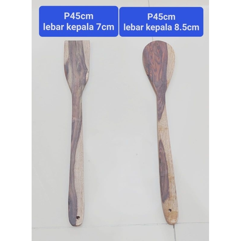 Jual SPATULA KAYU PANJANG 43CM / SUTIL KAYU / SUDIP GORENG KAYU ...