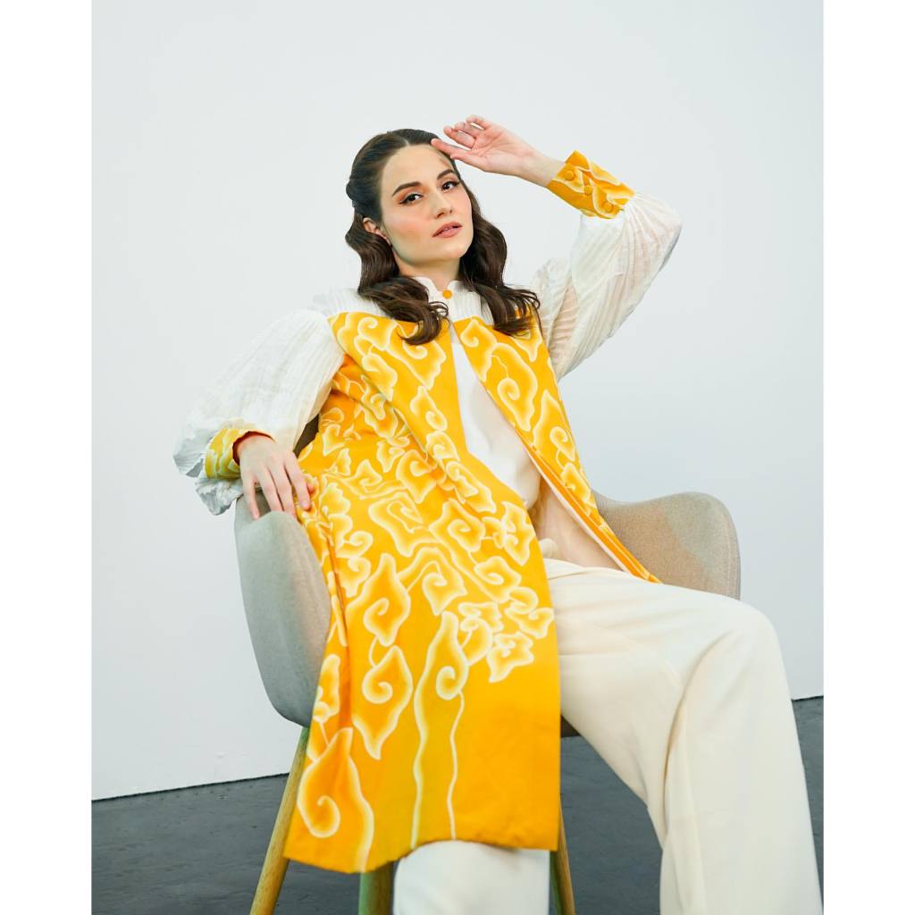 Jual BATIK TRUSMI Long Outer Wanita Batik Mega Mendung Tulis Premium ...