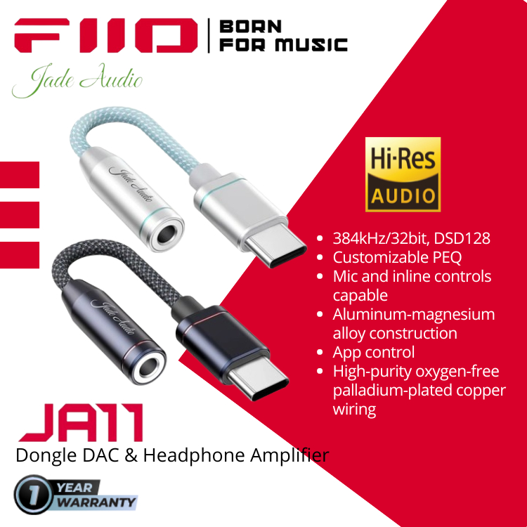 Jual FiiO Jade Audio JA11 / JA-11 / JA 11 USB Type C to 3.5mm Earphone/Headphone DAC and ...