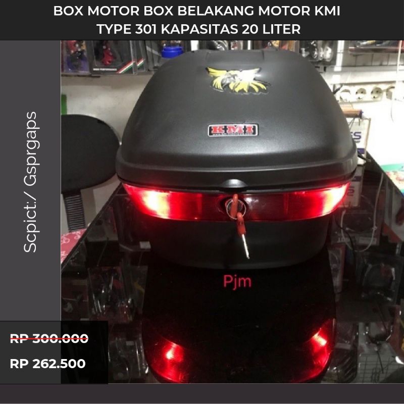 Jual Promo Box Motor Box Belakang Motor KMI Type 301 Kapasitas 20 Liter (Free Bubble Wrap ...
