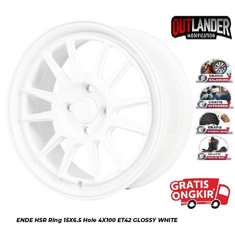 Jual Velg Racing Ring 15 Untuk Vios Agya Mirage Brio Agya Sirion Hsr Ende R15 Pcd 4x100 White ...