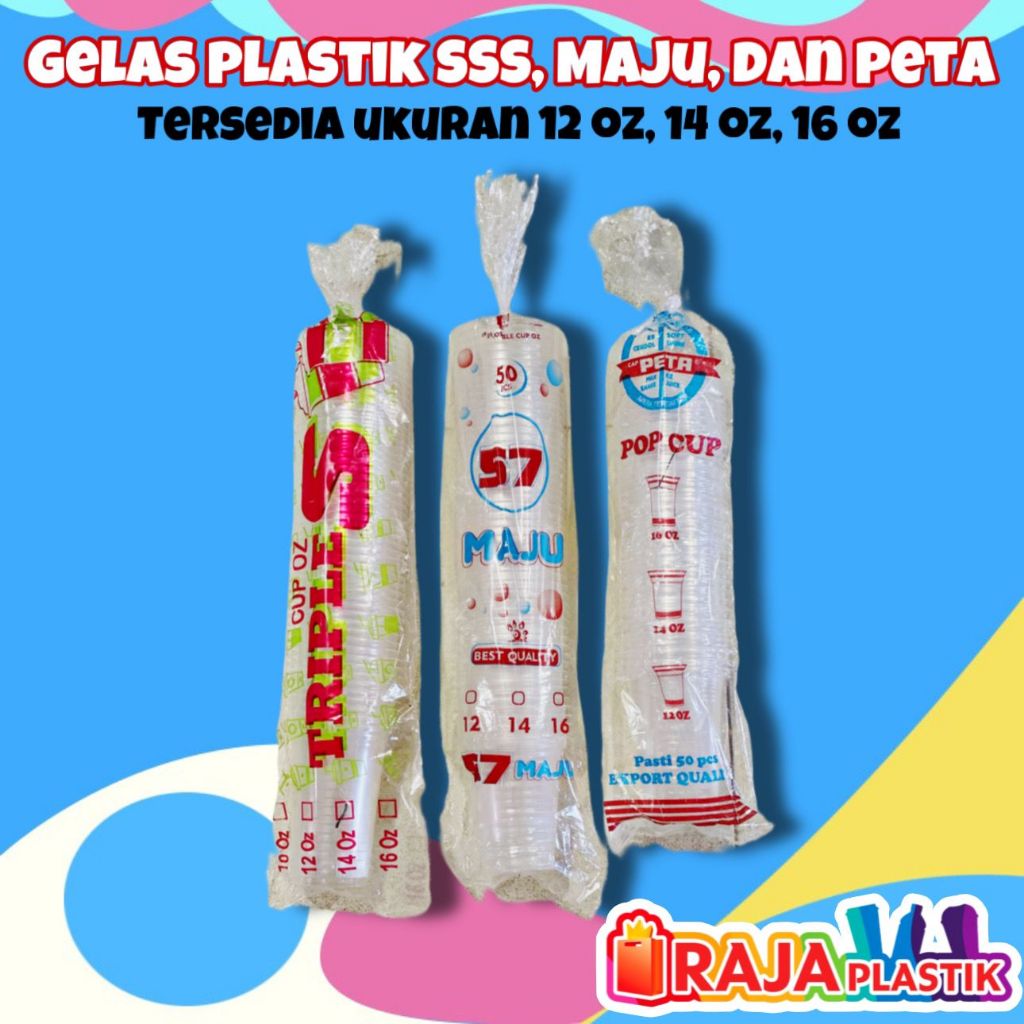 Jual Gelas Plastik Merk Maju 57 / PETA / SSS | Shopee Indonesia