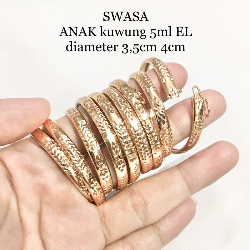 Jual Gelang Emas Swasa Premium Bayi Balita dan Anak Model Kuwung - Lapis Emas Awet Tahan Karat ...