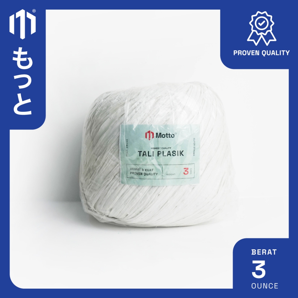 Jual Tali Rafia 3 Ons / 300 Gram Warna Putih - Tali Plastik Motto ...