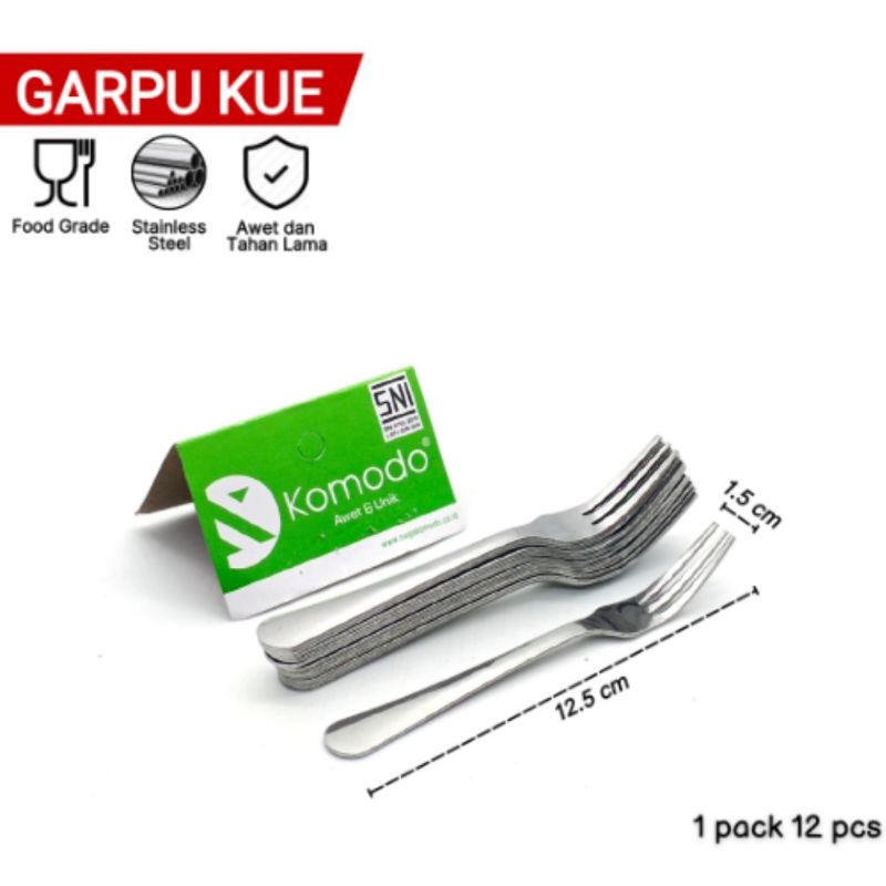 Jual Garfu kecil stainless komodo glossy tebal isi 1 losin/ Garfu kecil ...