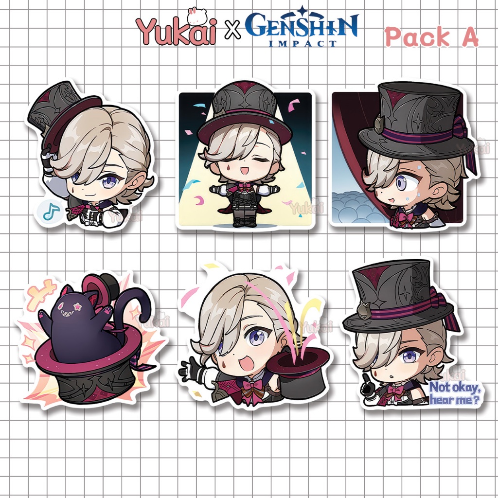 Jual Stiker Pack Lyney Genshin Impact Premium, Sticker Anime Waterproof ...