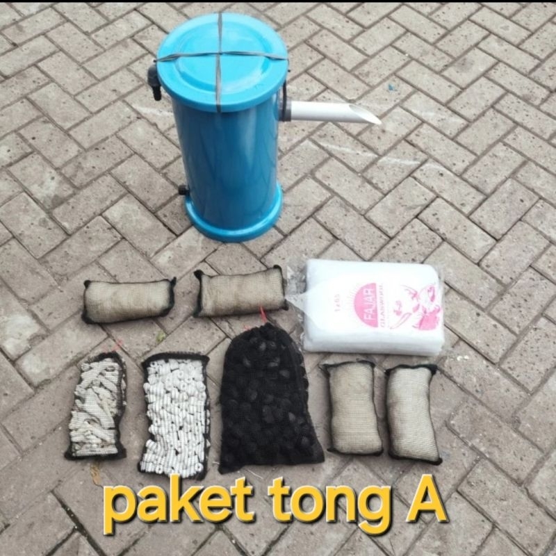 Jual paket tong filter biru kolam koi size s T50cm D25cm | Shopee Indonesia