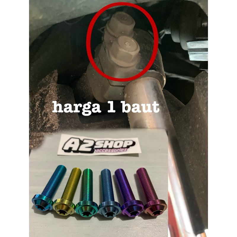 Jual BAUT TITANIUM GR5 SEGITIGA SHOK DEPAN AEROX NMAX VARIO PCX BEAT ...