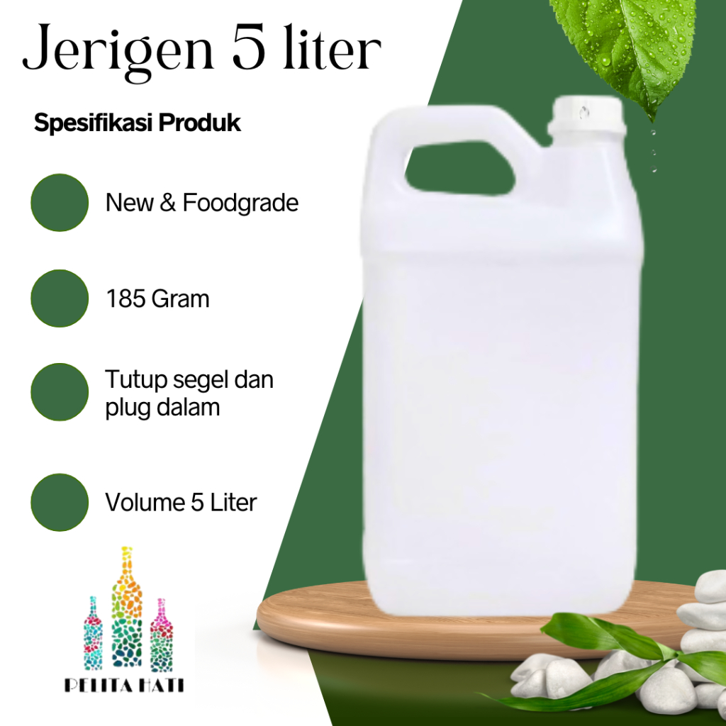 Jual BOTOL JERIGEN 5 L (5000ml) SEGEL FOOD GRADE HARGA DISTRIBUTOR ...